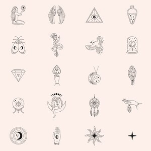 Magic Icon Set/mystical Icon Package/witchcraft Illustration/esoteric ...