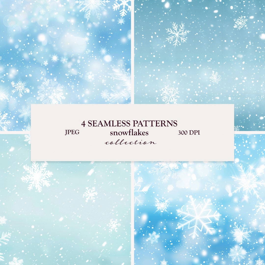 Printable Winter Snowflakes Digital Paper-freezing Snowfall Seamless ...