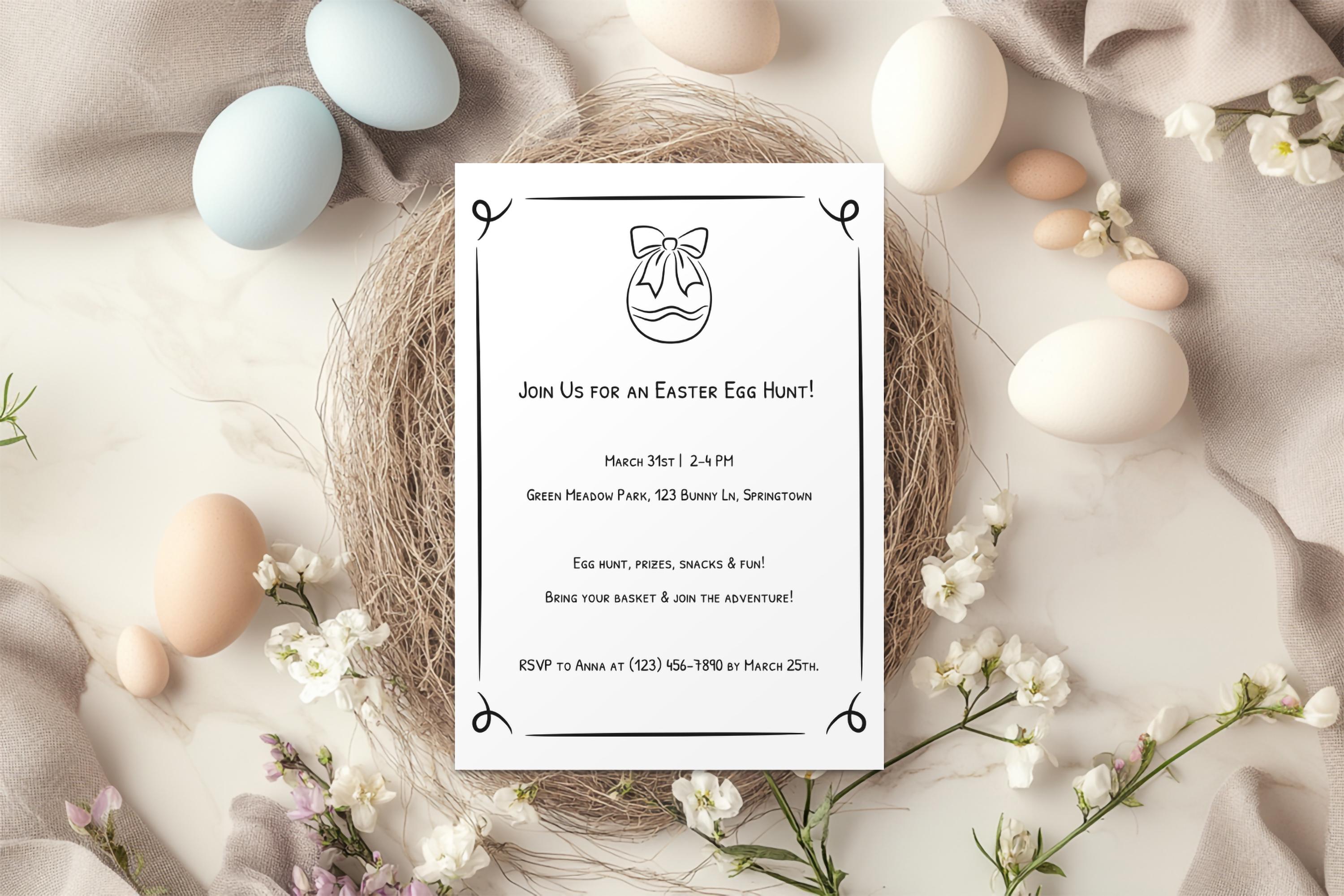 Hand Drawn Minimalist Easter Clipart, Spring Line Art, Hand Drawn ...