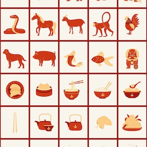 Chinese New Year Icon Set/lunar New Year Illustrations/lunar Zodiac ...