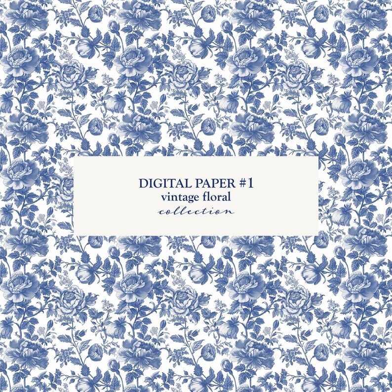 Toile De Jouy Vintage Floral Pattern/digital Paper/seamless Pattern ...