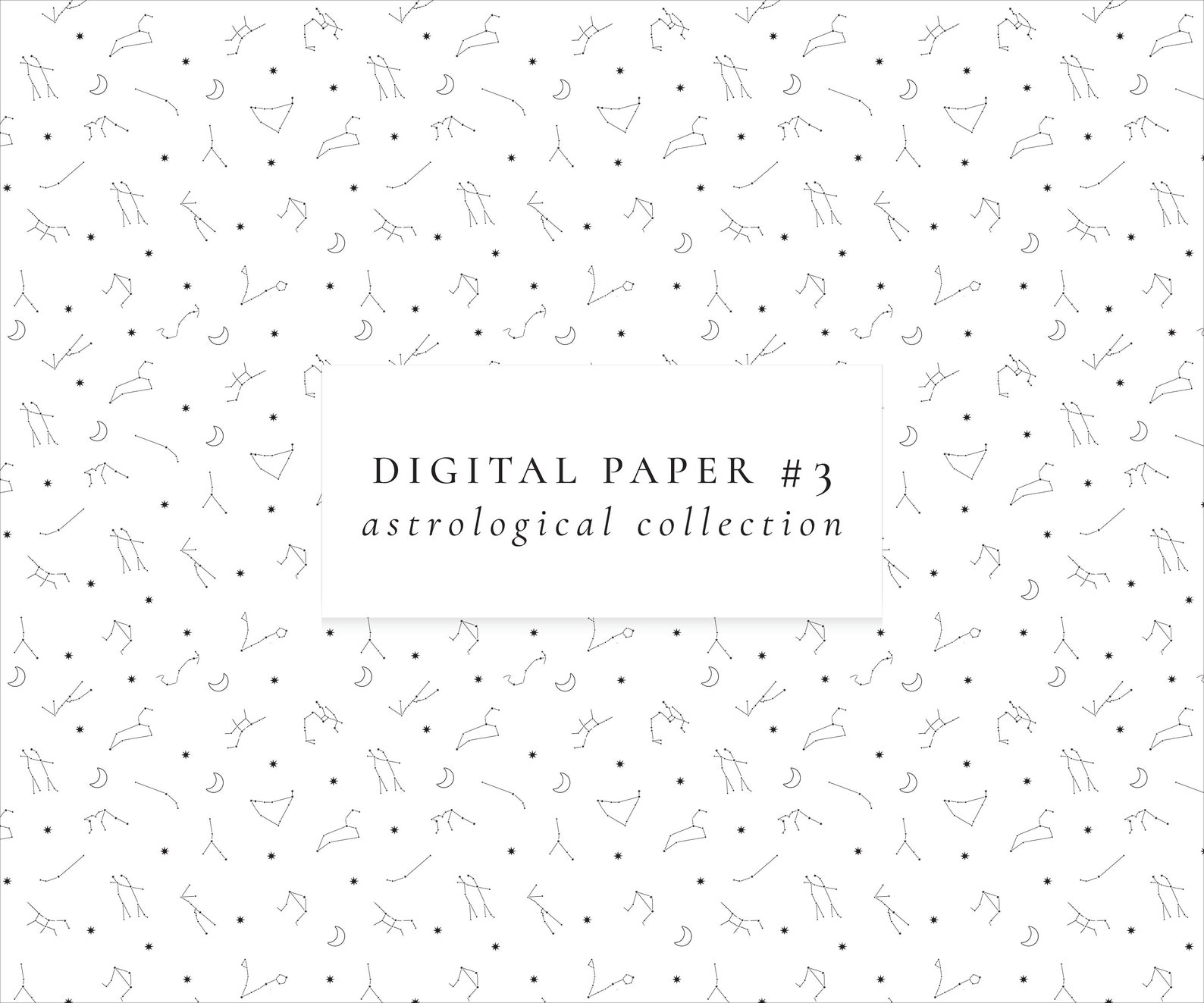 Zodiac Symbol Digital Paper Set/celestial Seamless Pattern/astrological ...