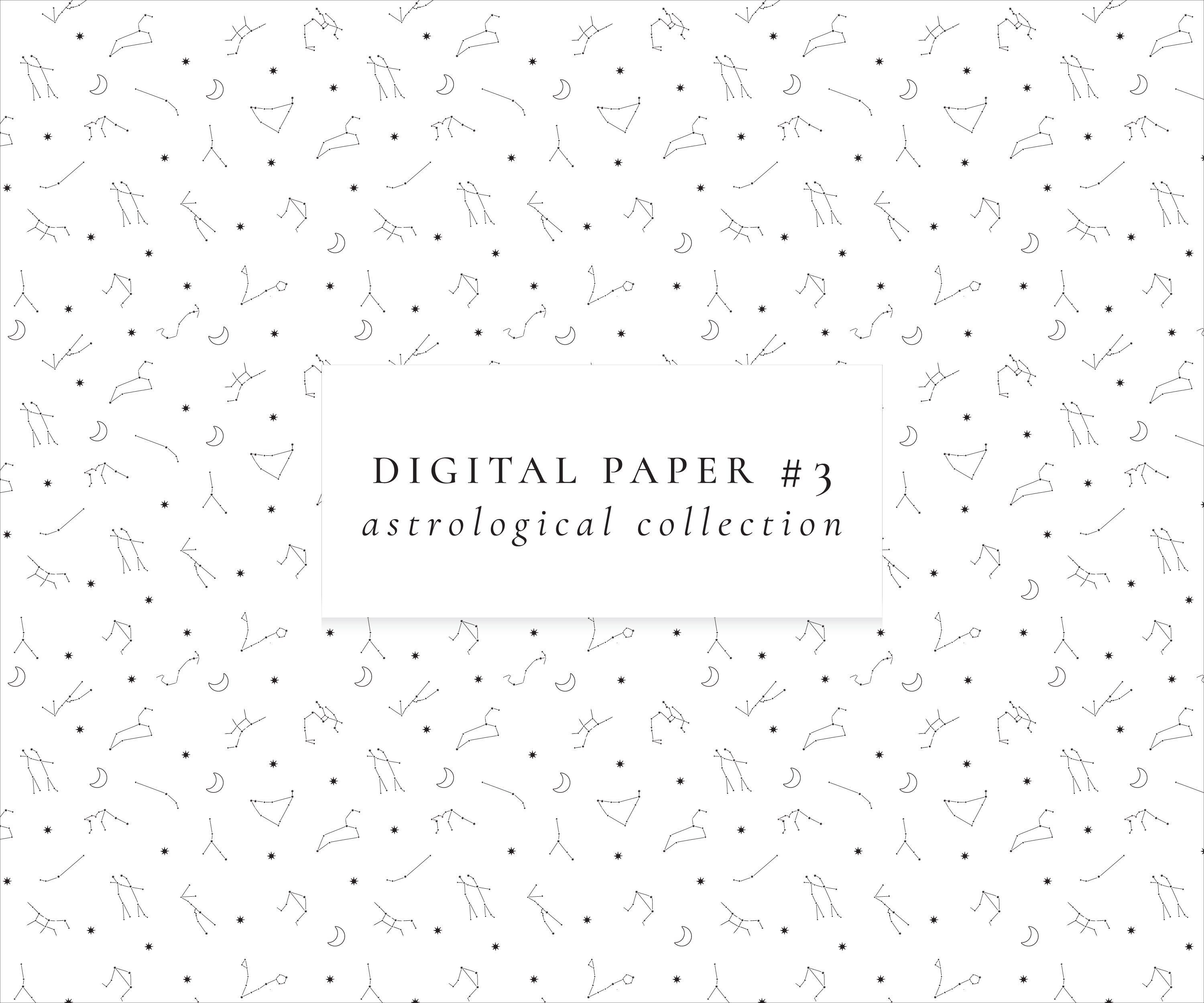 Zodiac Symbol Digital Paper Set/celestial Seamless - Etsy