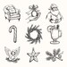 Vintage Christmas Illustration Set-hand-drawn Style Holiday Clipart ...