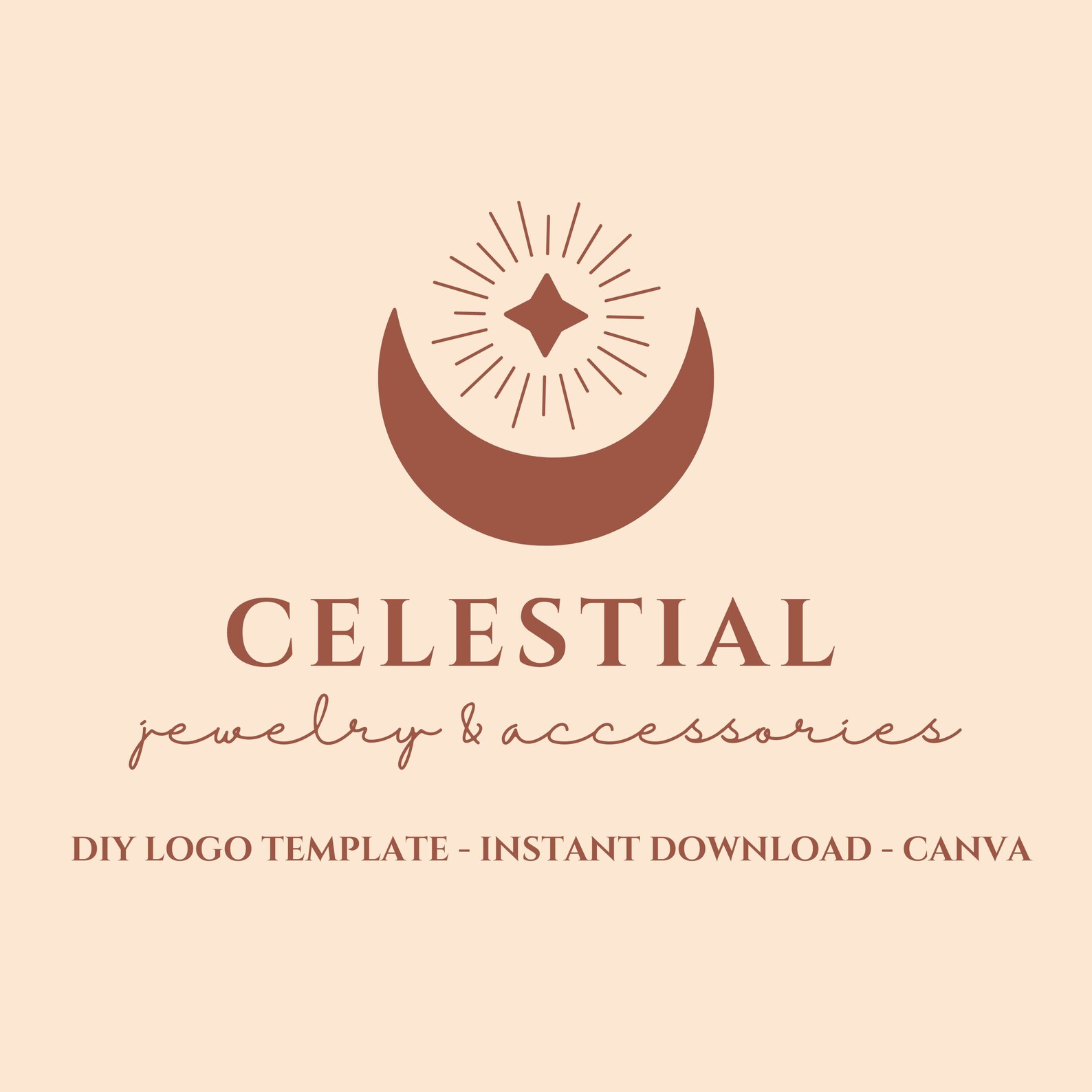 Logo Template Canva/editable Logo Design/diy Celestial - Etsy