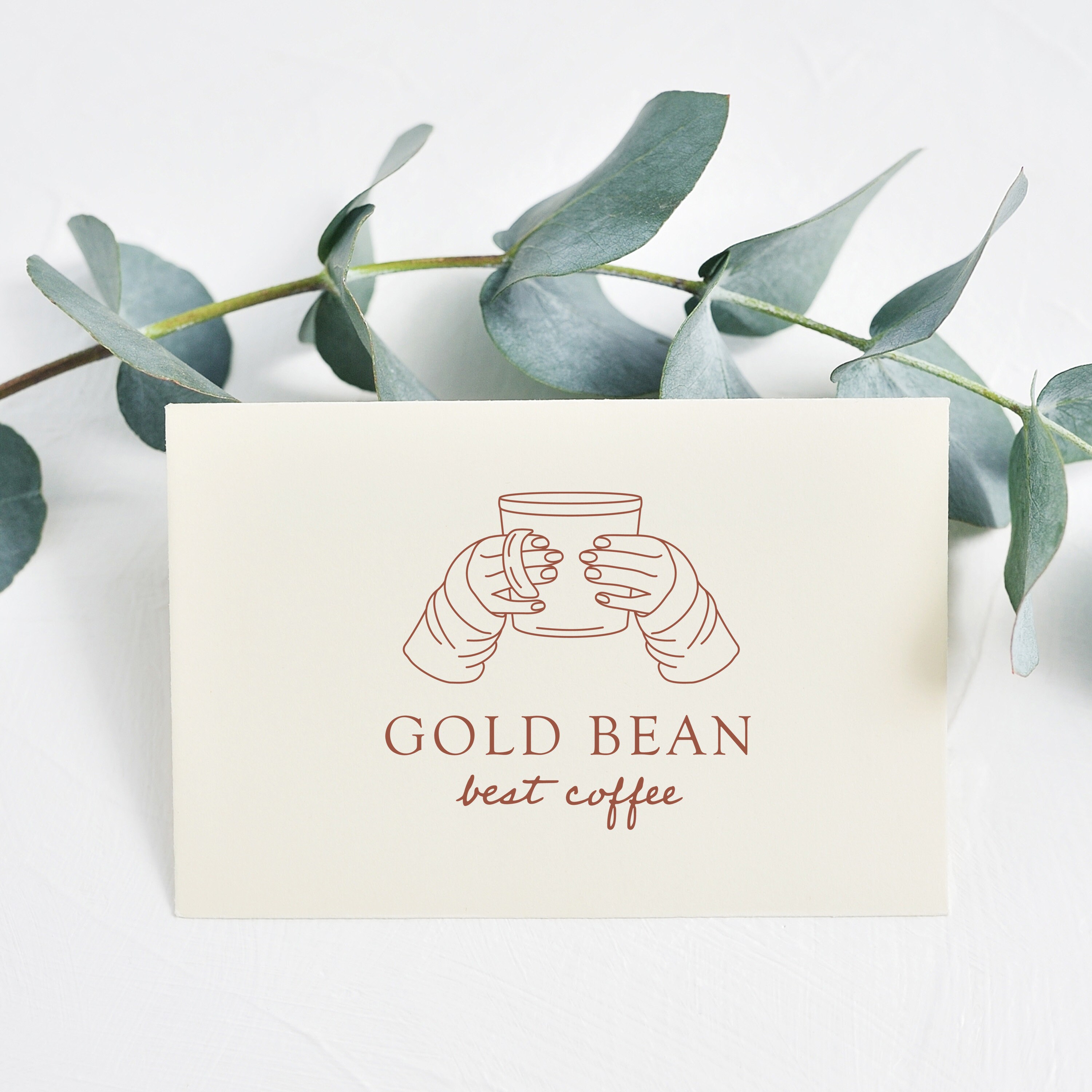 Coffee Shop Logo/hands With Cup Logo/premade Logo Design/cafe Logo ...