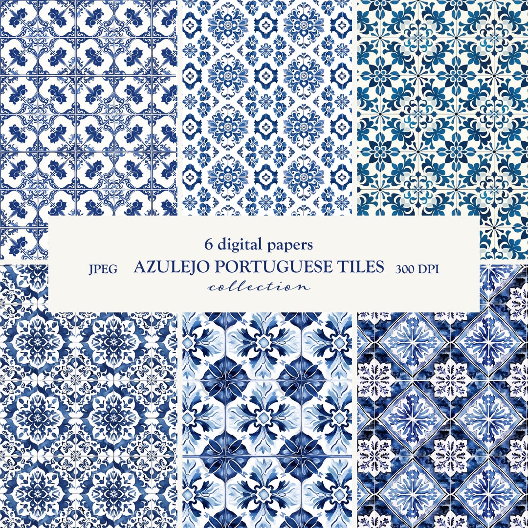Azulejo Portuguese Tile Pattern/digital Paper/seamless Pattern/blue ...
