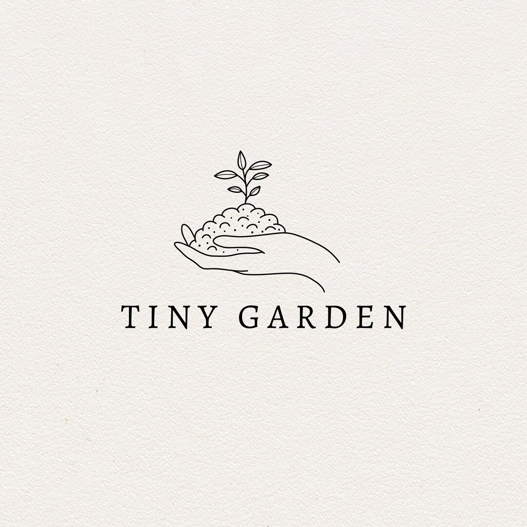 Hand With Plant-premade Garden Logo Design-sprout Illustration-farm ...