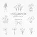 Spring Flower Set - Easter Clip Art - Outline Illustrations - Hand ...