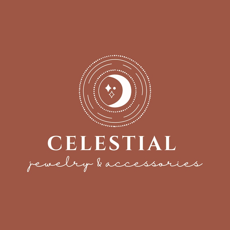 Logo Template Canva/editable Logo Design/diy Celestial Logo/crescent ...