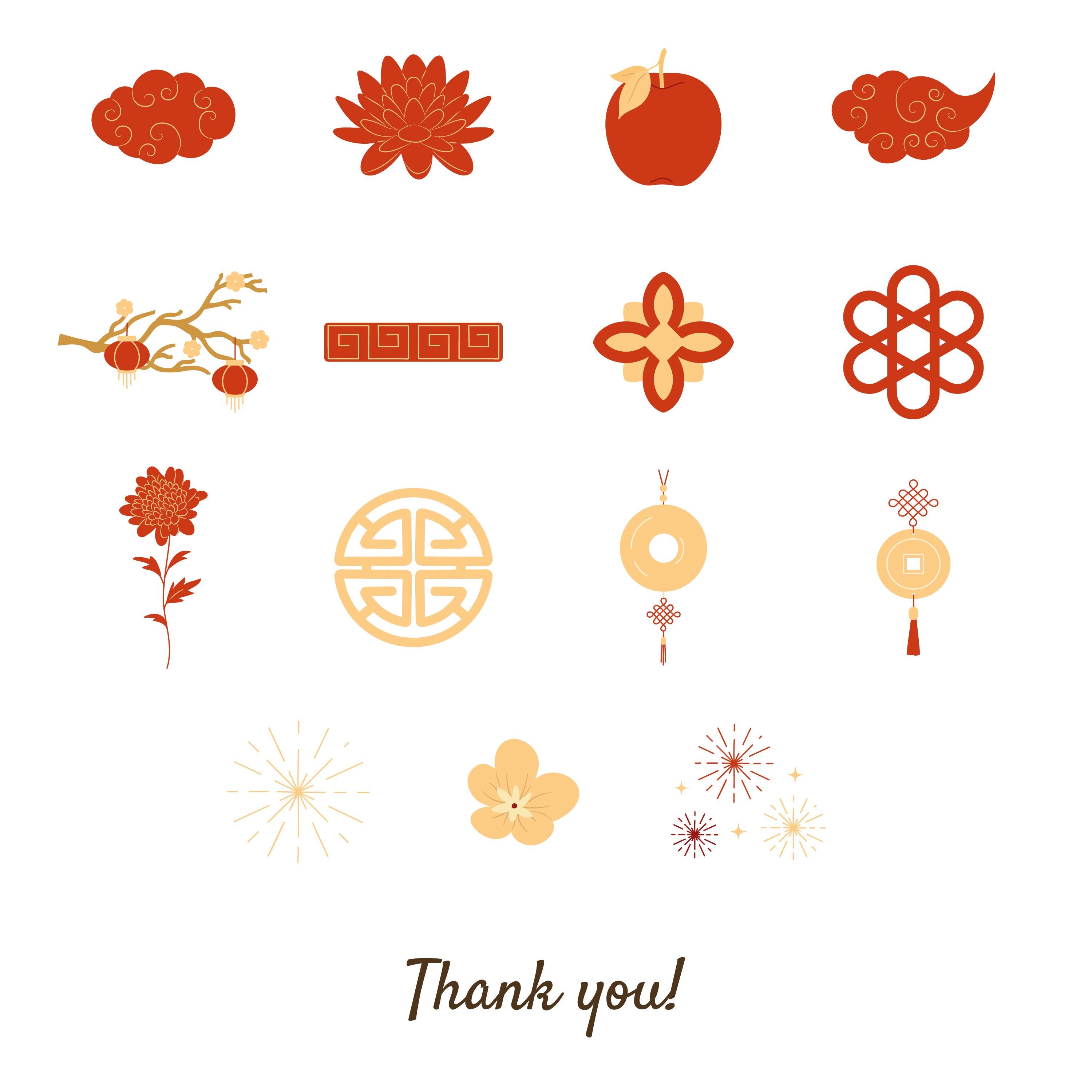 Lunar New Year Icon Set: Chinese Illustrations (PNG, SVG) - Etsy