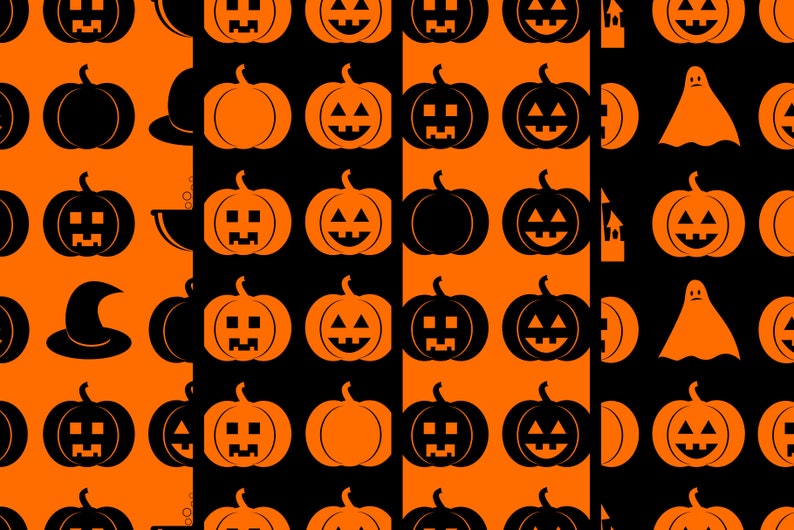 Halloween Digital Paper, Autumn Digital Paper, Halloween Seamless ...