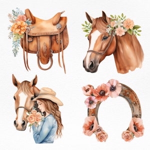 Watercolor Cowgirl Clipart-western Illustration-wild West-cowgirl Boots ...