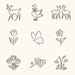 Hand Drawn Minimalist Easter Clipart, Spring Line Art, Hand Drawn ...