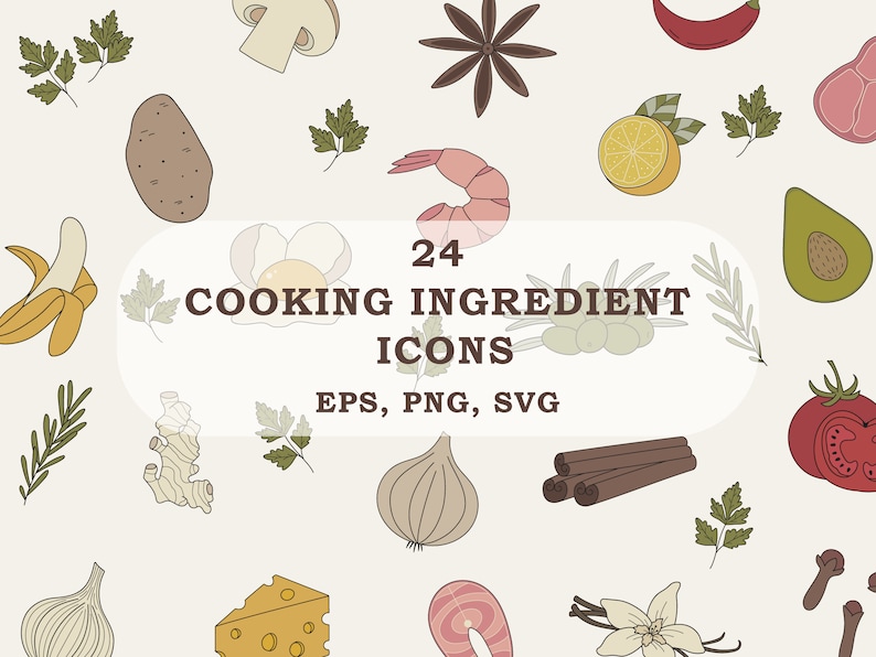 Food Line Icon Set/cooking Ingredients/vegetable Clip-art/fruit Png ...