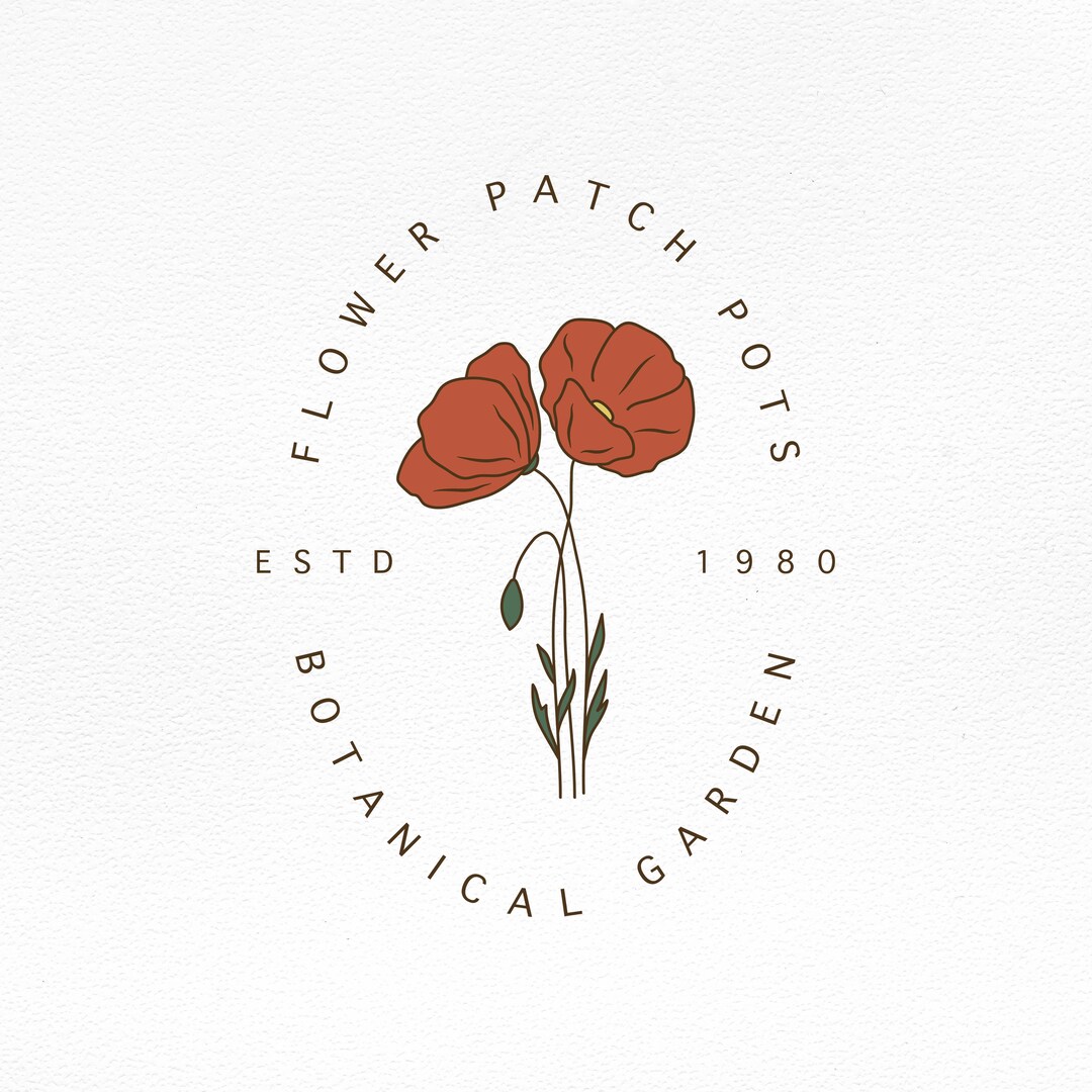 Premade Poppy Botanical Logo Branding Floral Design Logo Photography ...