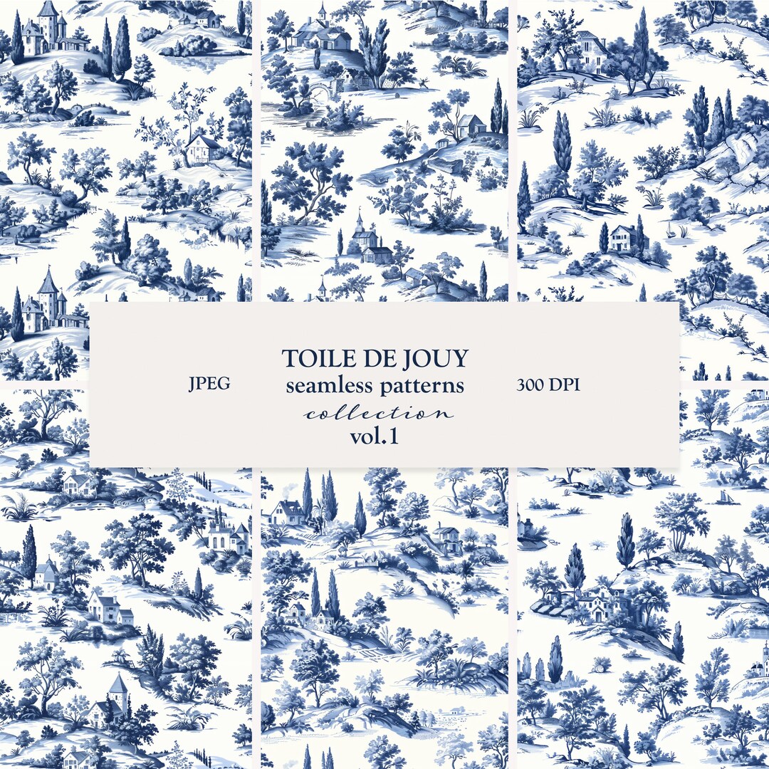 Toile De Jouy Vintage French Countryside Scene Pattern/digital Paper ...