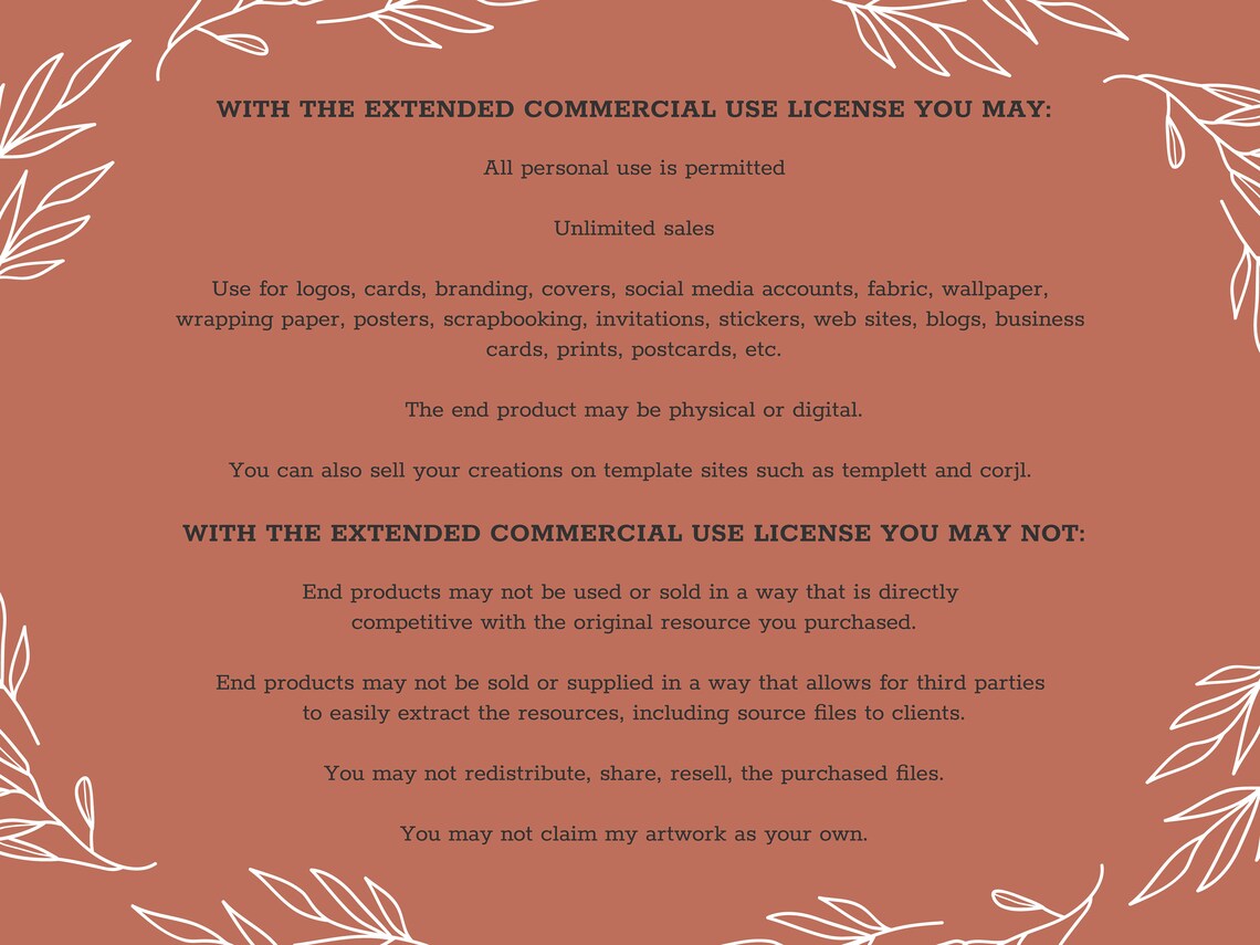 Extended Commercial License/commercial Use Clipart/commercial Use ...