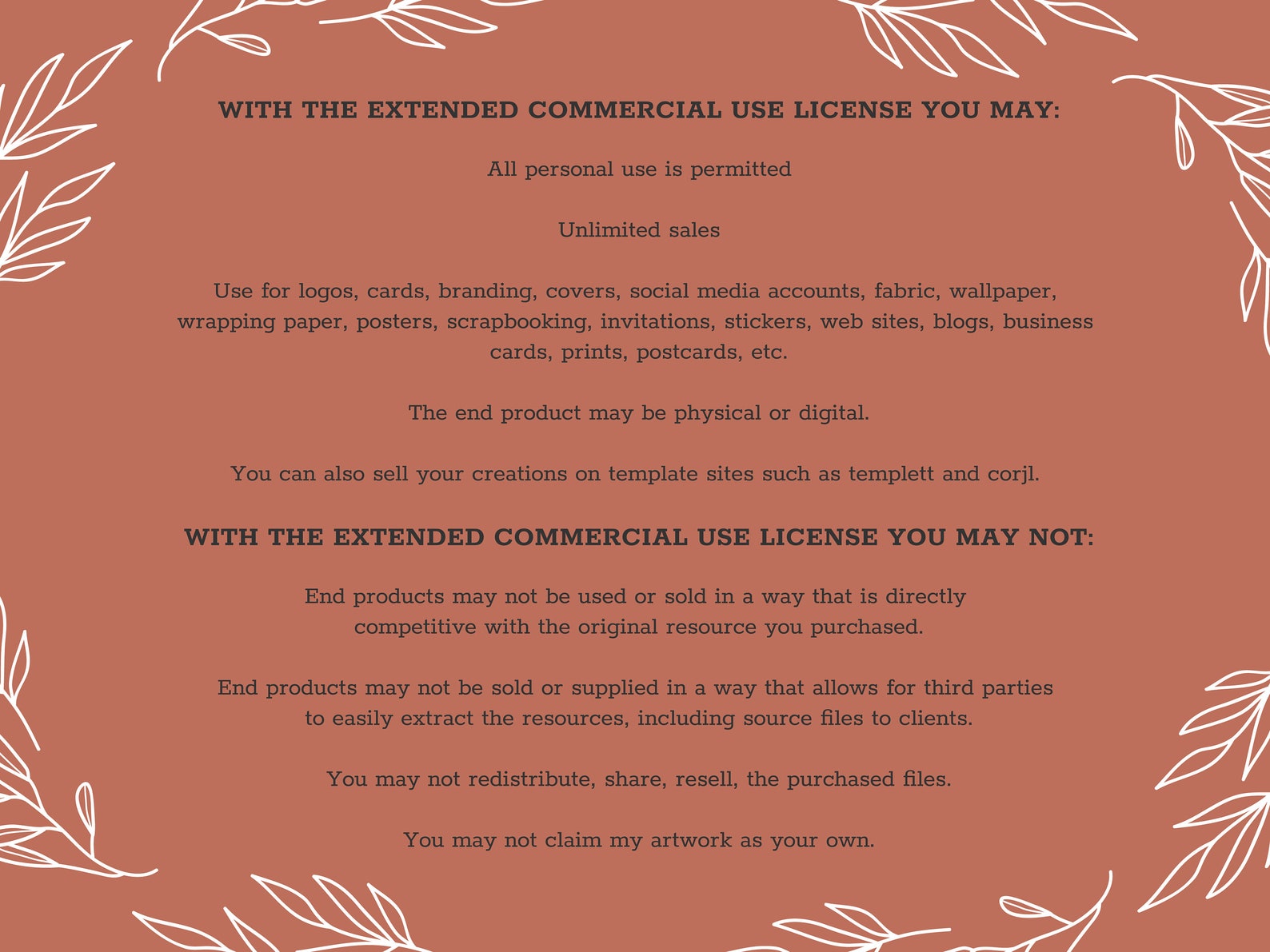 Extended Commercial License/commercial Use Clipart/commercial Use ...