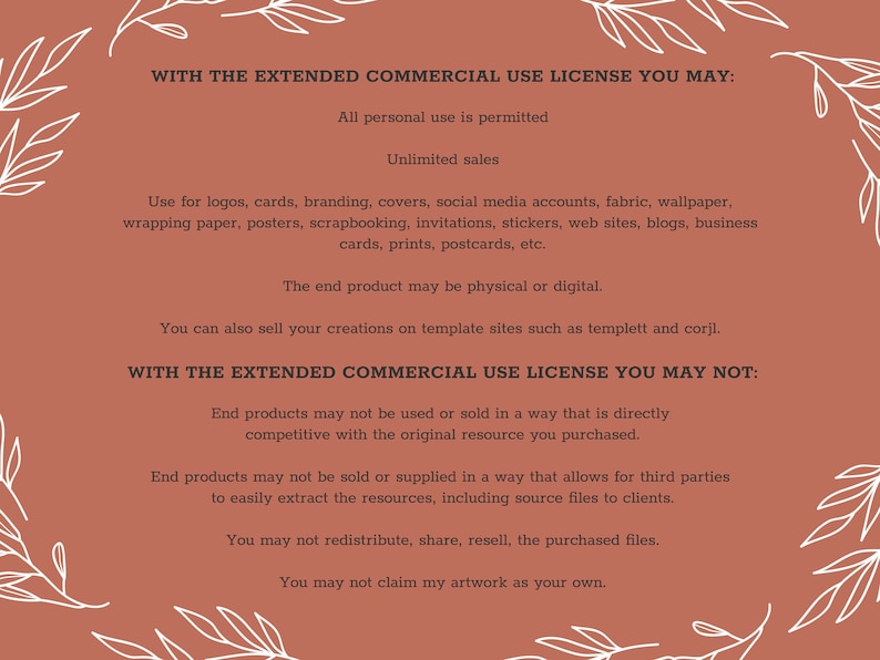 Extended Commercial License/commercial Use Clipart/commercial Use ...