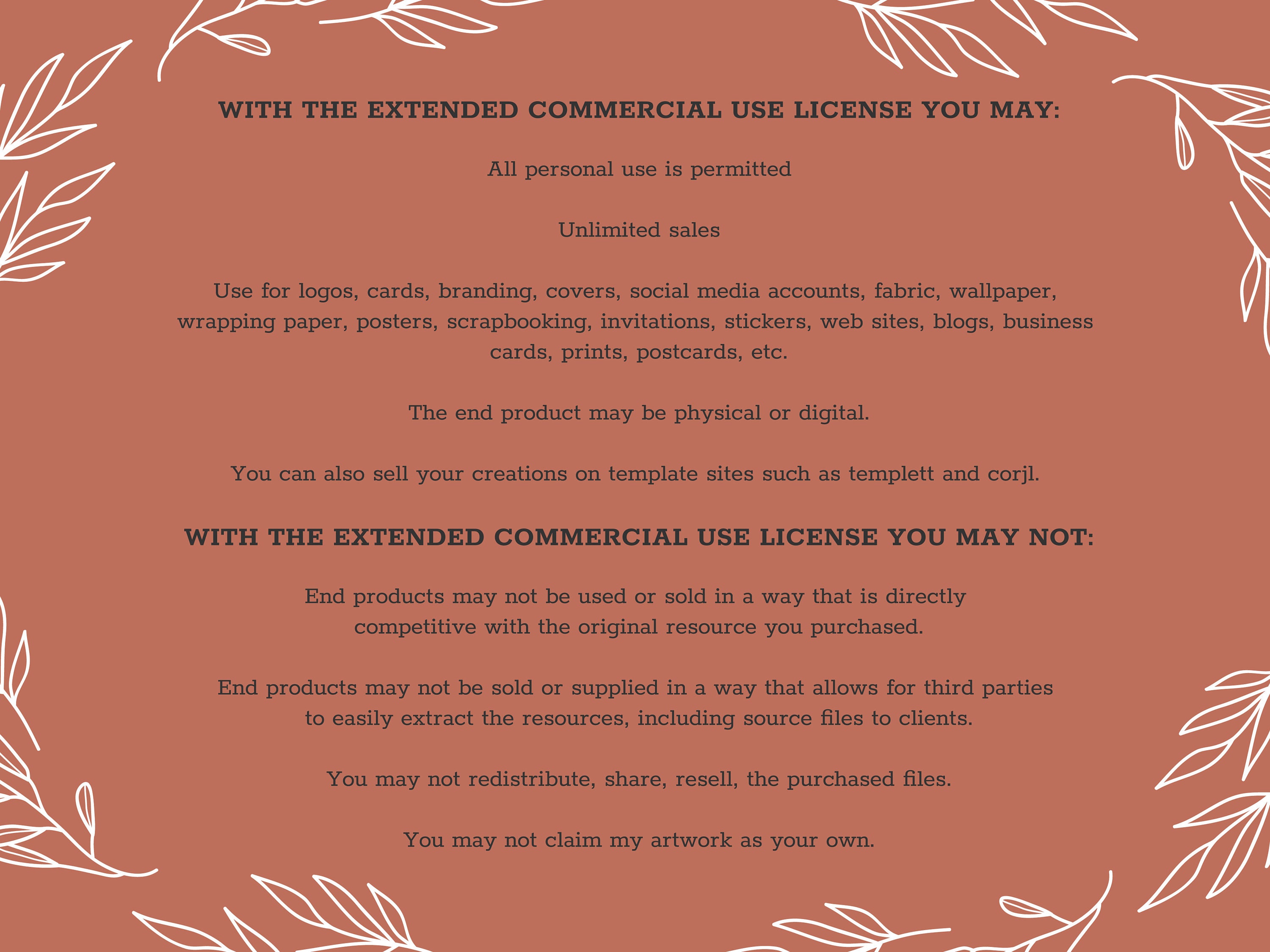 Extended Commercial License/commercial Use Clipart/commercial Use ...