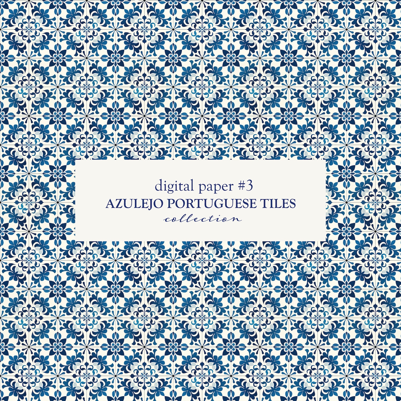 Azulejo Portuguese Tile Pattern/digital Paper/seamless Pattern/blue ...