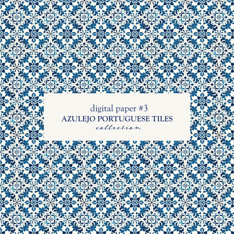 Azulejo Portuguese Tile Pattern/digital Paper/seamless Pattern/blue ...