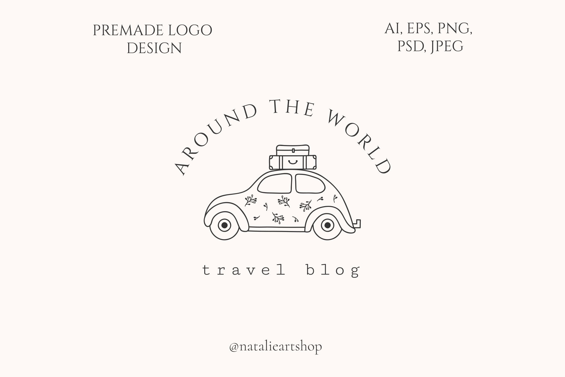 Premade Logo Design. Traveling Logo. Travel Logo. Travel Blog Logo ...
