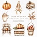 Cozy Fall Clipart Bundle, Watercolor Autumn Clipart, Warm Autumn Clip ...