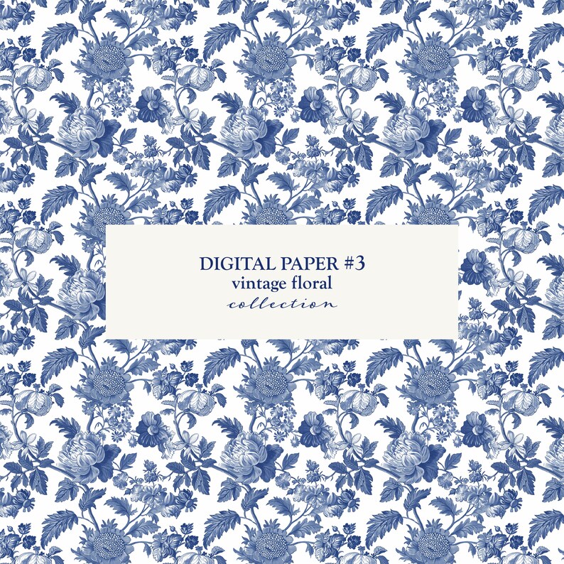 Toile De Jouy Vintage Floral Pattern/digital Paper/seamless Pattern ...