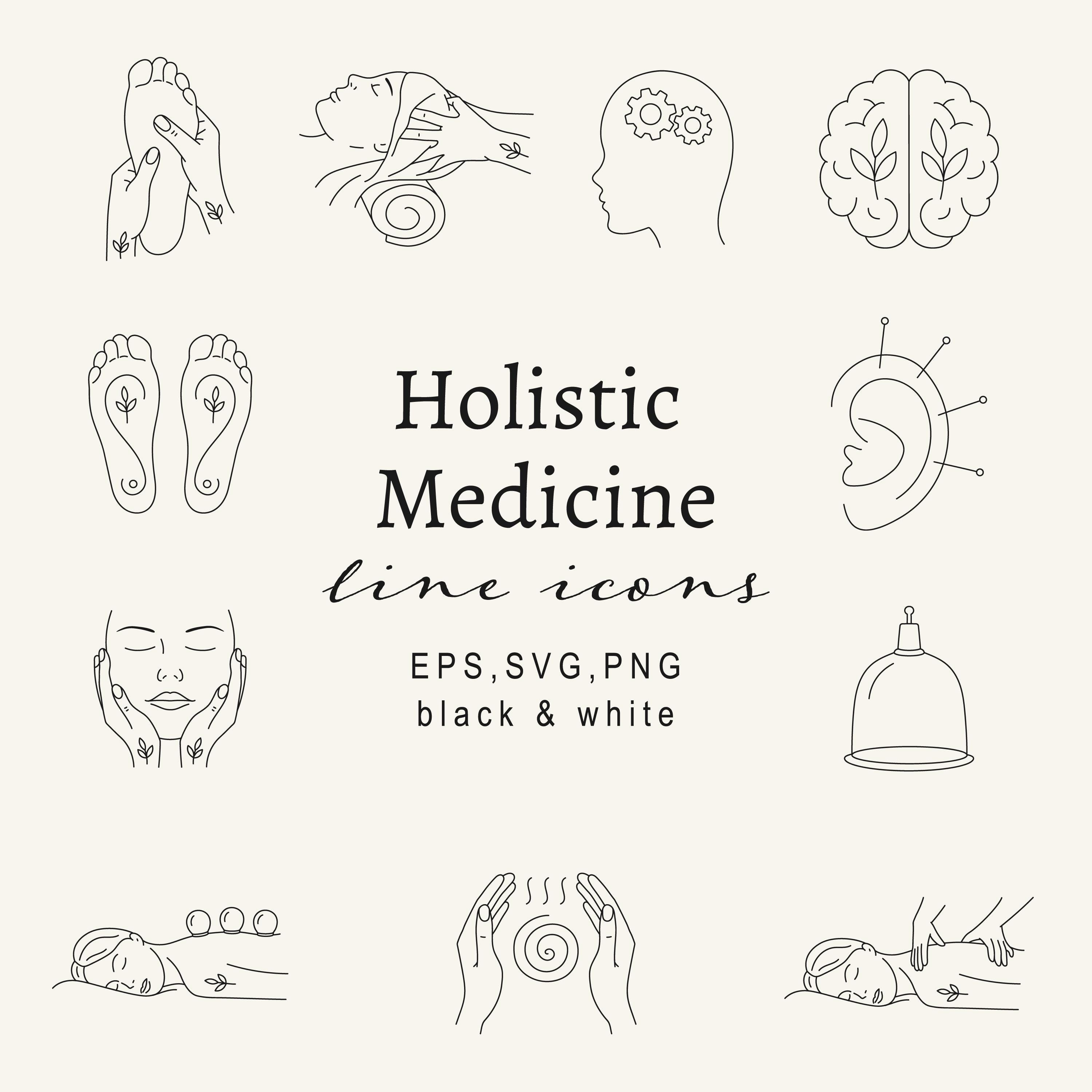 Holistic Alternative Medicine, Minimalist Wellness Self-care Line Art ...