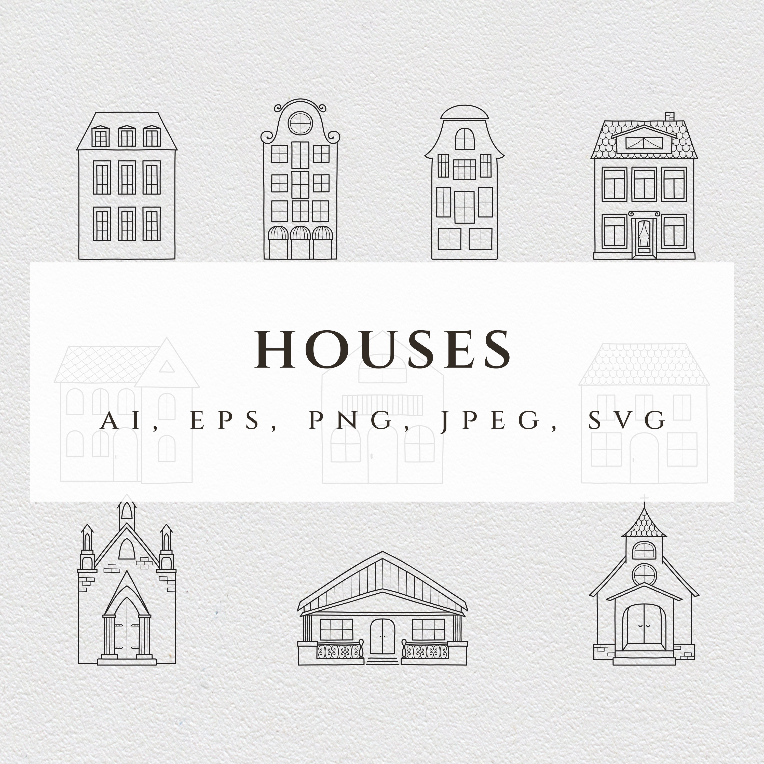 Haus Illustration SVG/Linie Icons PNG/Haus Clipart/Haus Clipart/Gebäude ...