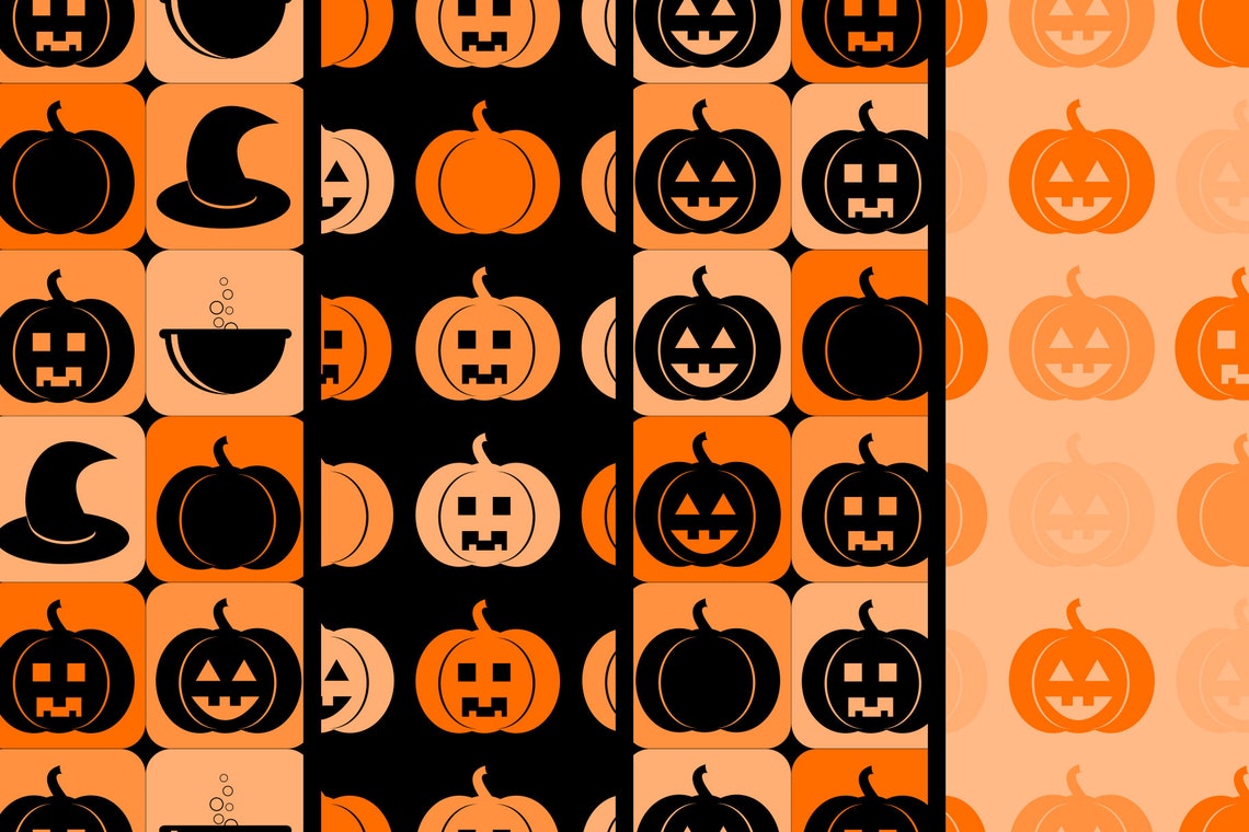 Halloween Digital Paper, Autumn Digital Paper, Halloween Seamless ...