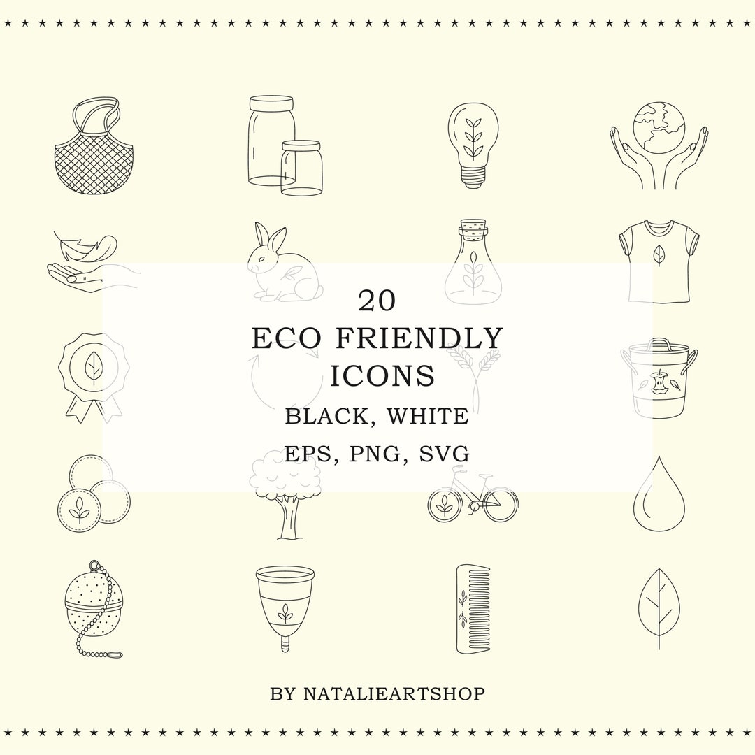 Sustainable Icon Set/zero Waste/eco-friendly Illustration/recycling ...