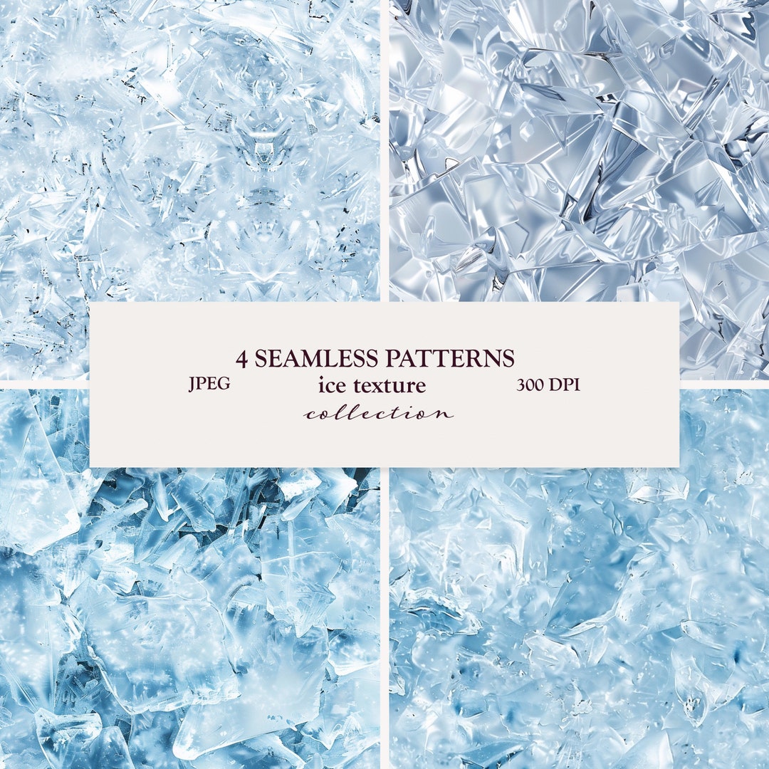 Shimmering Ice Digital Paper-frost Ice Texture-ice Seamless Pattern ...