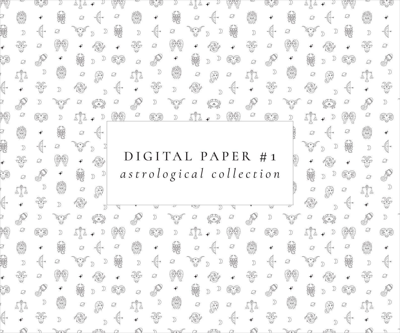 Zodiac Symbol Digital Paper Set/celestial Seamless - Etsy