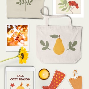Fall Season Illustration Set/autumn Clipart/harvest Season/fall Leaves ...