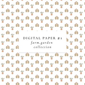 Digital Paper Set/farm Seamless Pattern/scrapbook Paper Pack/garden ...
