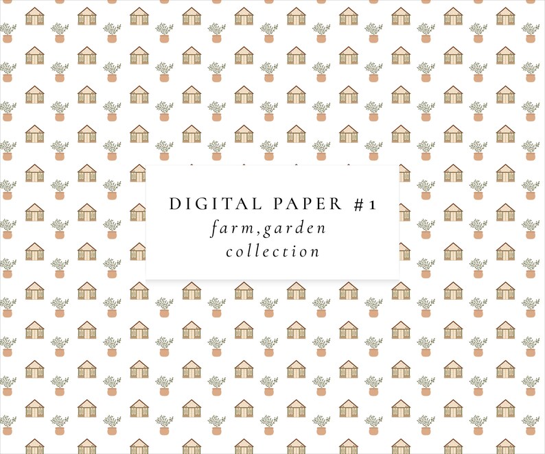 Digital Paper Set/farm Seamless Pattern/scrapbook Paper Pack/garden ...