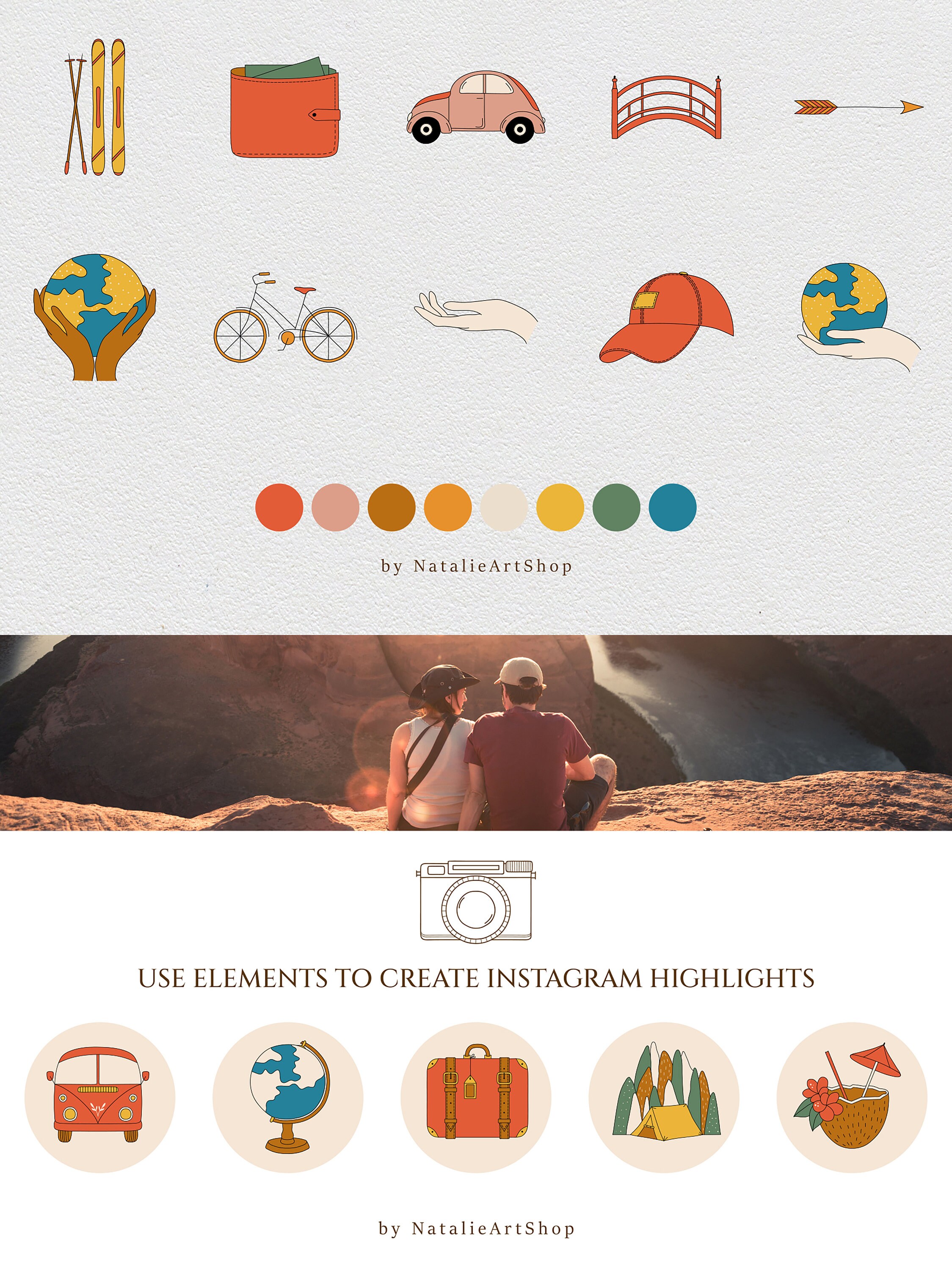 Travel Icon Set Png-traveling Elements-outdoor Illustrations Svg-hiking ...