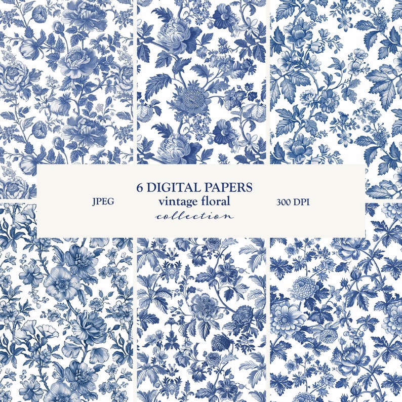 Toile De Jouy Vintage Floral Pattern/digital Paper/seamless Pattern ...