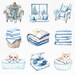 Watercolor Blue Cozy Winter Clipart, Christmas Clip Art, Blue Christmas ...