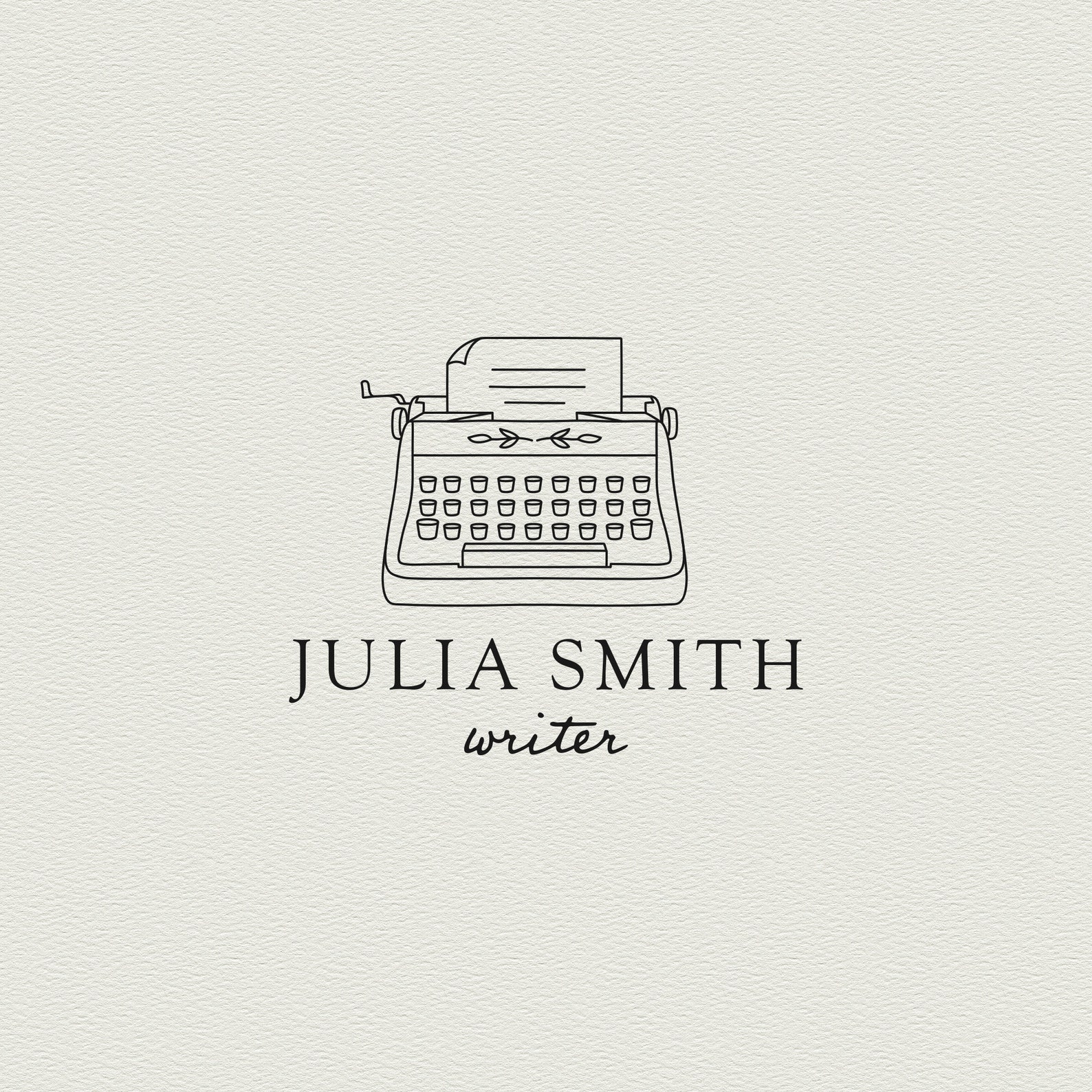 Typewriter Logo/premade Logo Design/logo Stamp/writer Logo/hand Drawn ...