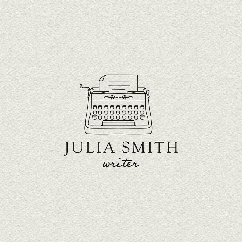 Typewriter Logo/premade Logo Design/logo Stamp/writer Logo/hand Drawn ...