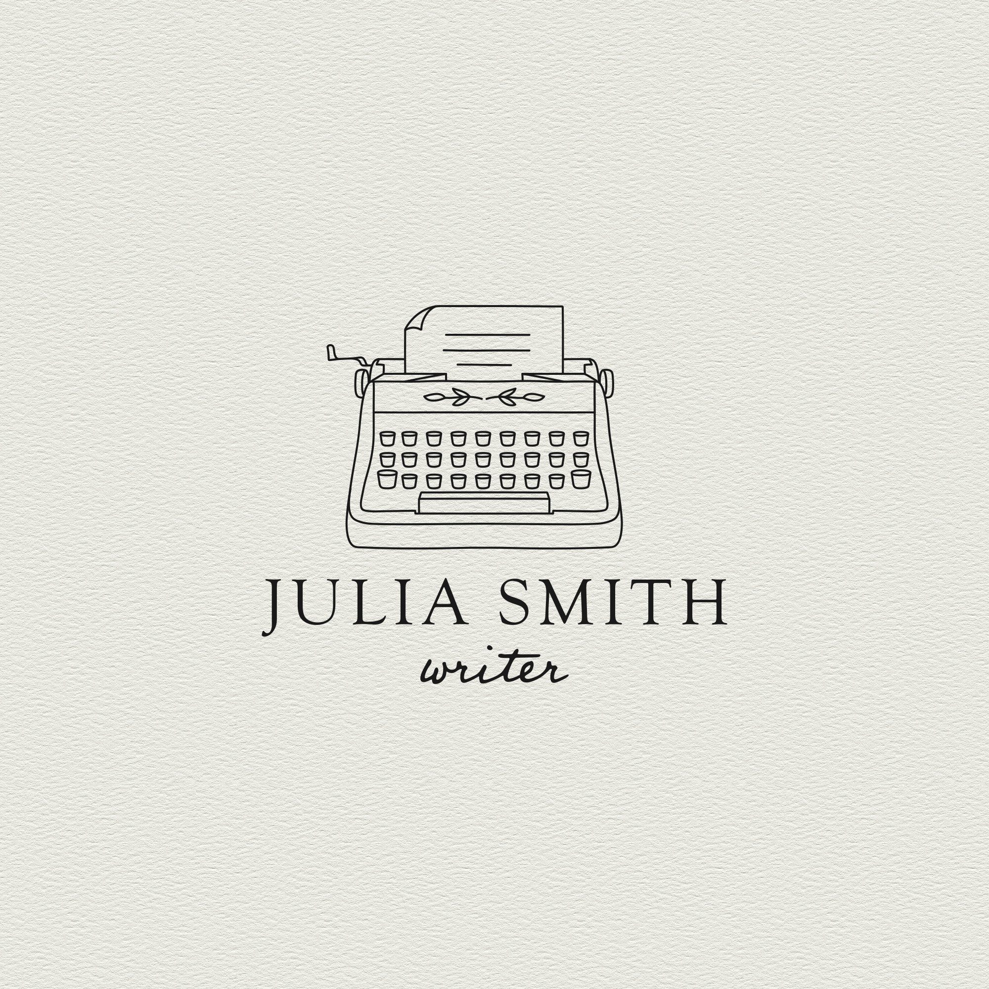 Typewriter Logo/premade Logo Design/logo Stamp/writer Logo/hand Drawn ...