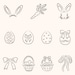 Hand Drawn Minimalist Easter Clipart, Spring Line Art, Hand Drawn ...