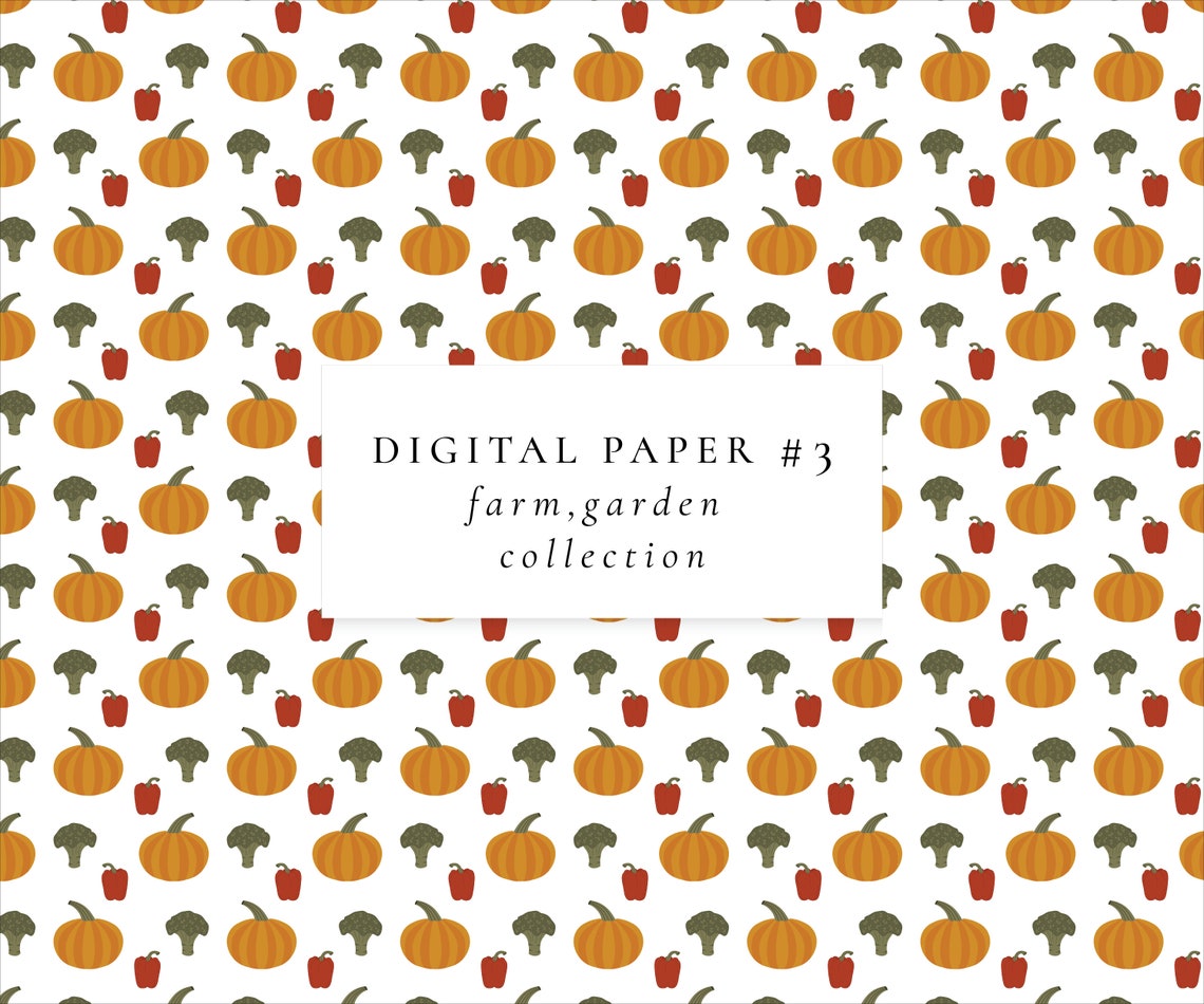 Digital Paper Set/farm Seamless Pattern/scrapbook Paper - Etsy