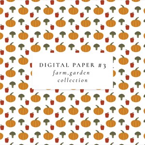 Digital Paper Set/farm Seamless Pattern/scrapbook Paper Pack/garden ...