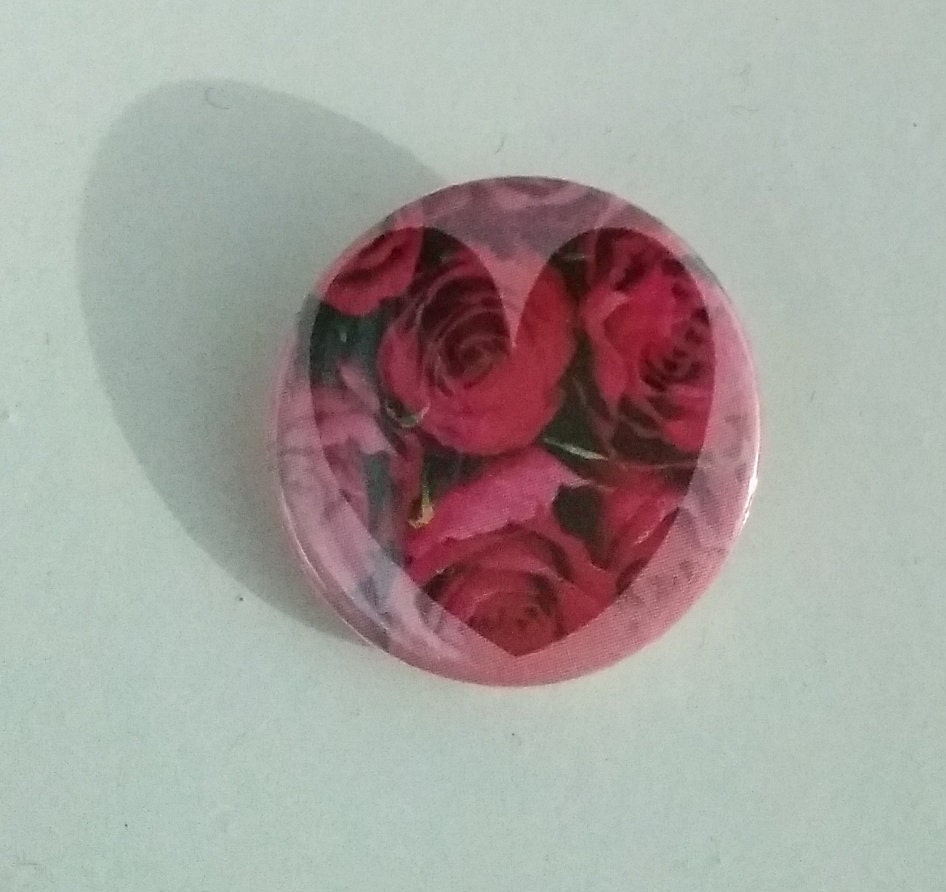 Heart Pins Red and Blue Photo Badge Set - Etsy