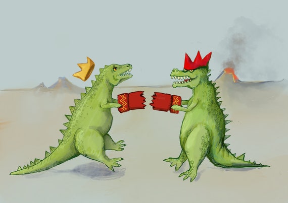 Dinosaur christmas card cracking cracker T-rex funny | Etsy